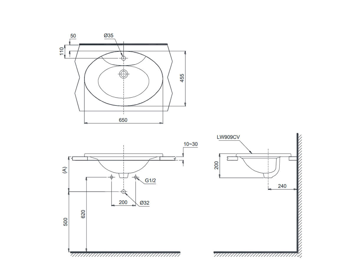 Chậu rửa Lavabo TOTO dương vành L909C chất lượng giá tốt