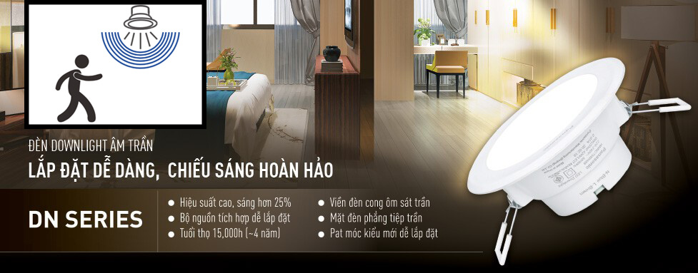 Đèn led âm trần Panasonic cảm biến DN Series 9W-12W