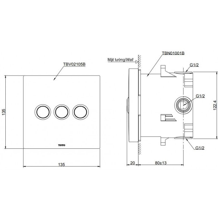 Van chuyển hướng TOTO TBV02105B/TBN01001B SIÊU ƯU ĐÃI 08/2023